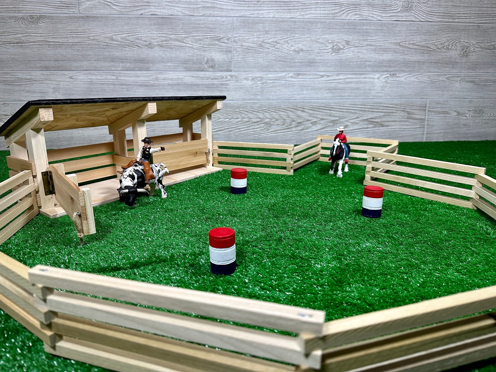 Toy Rodeo Arena With Chutes and Racing Barrels - Etsy