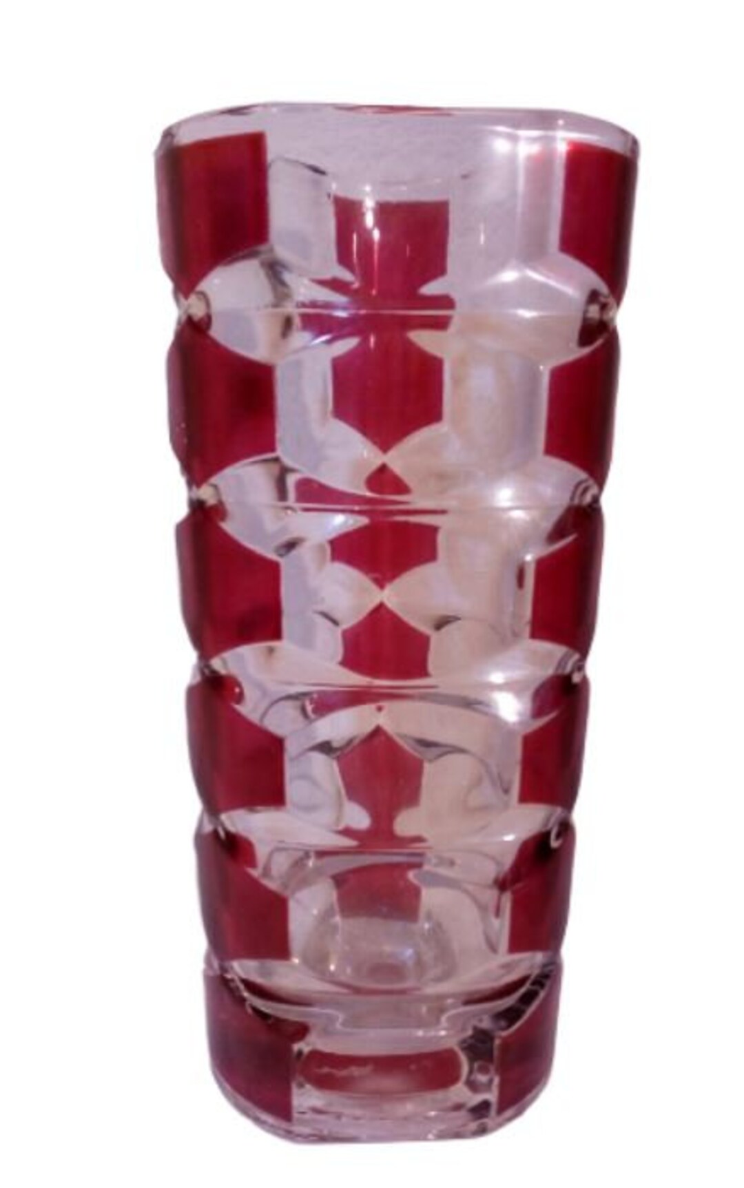 Triangular Glass Vase art Deco - Etsy