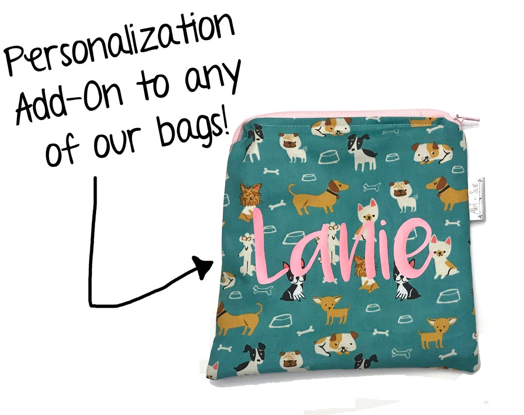 Personalization Add-on Reusable Snack Bags Reusable - Etsy
