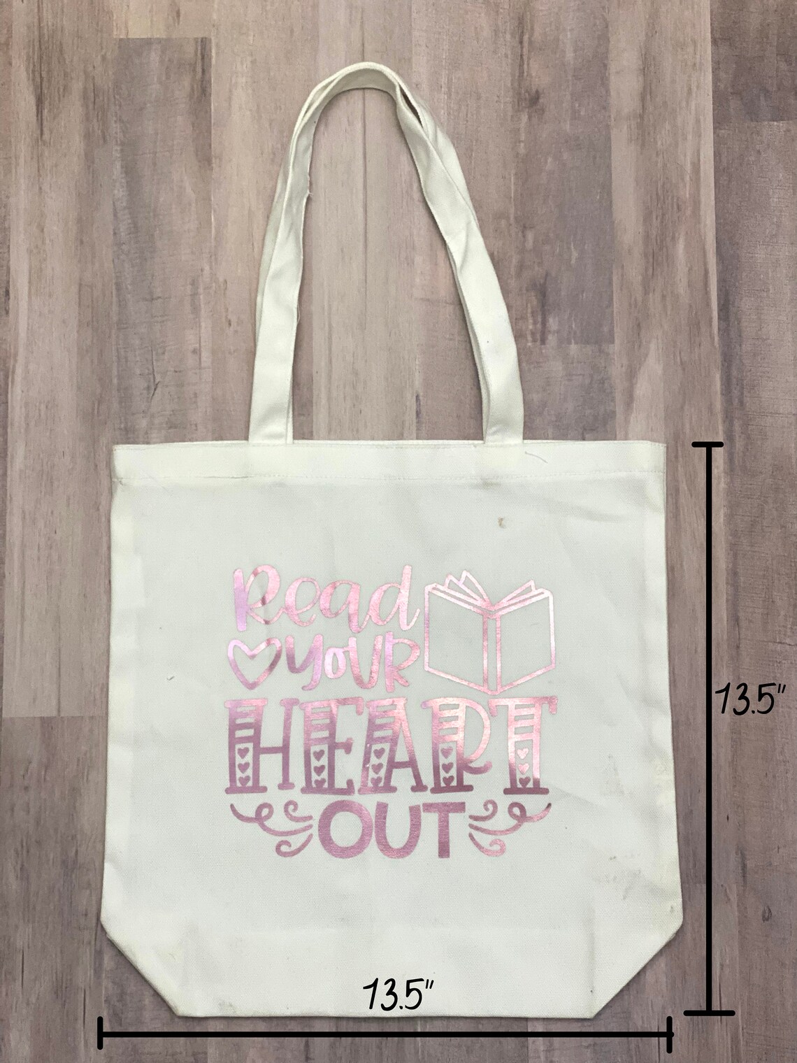 Personalized Library Bag - Read Your Heart Out, Tote Bag for Kids ...