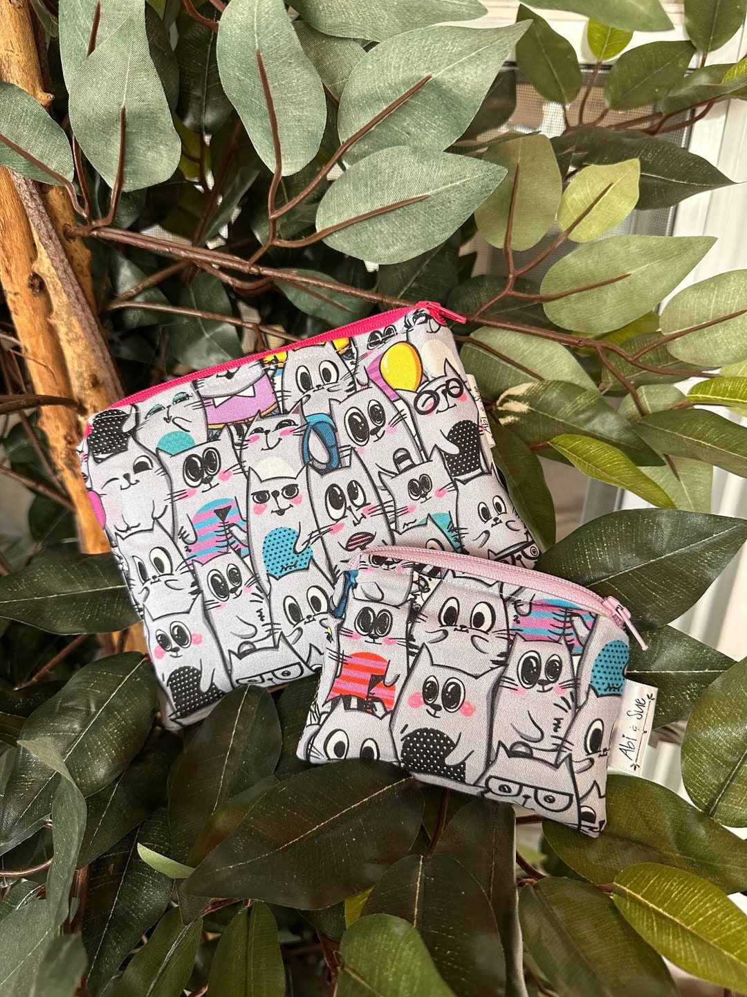 Cartoon Cats - Reusable Snack Bags, Reusable Sandwich Bags, Zipper Bag ...