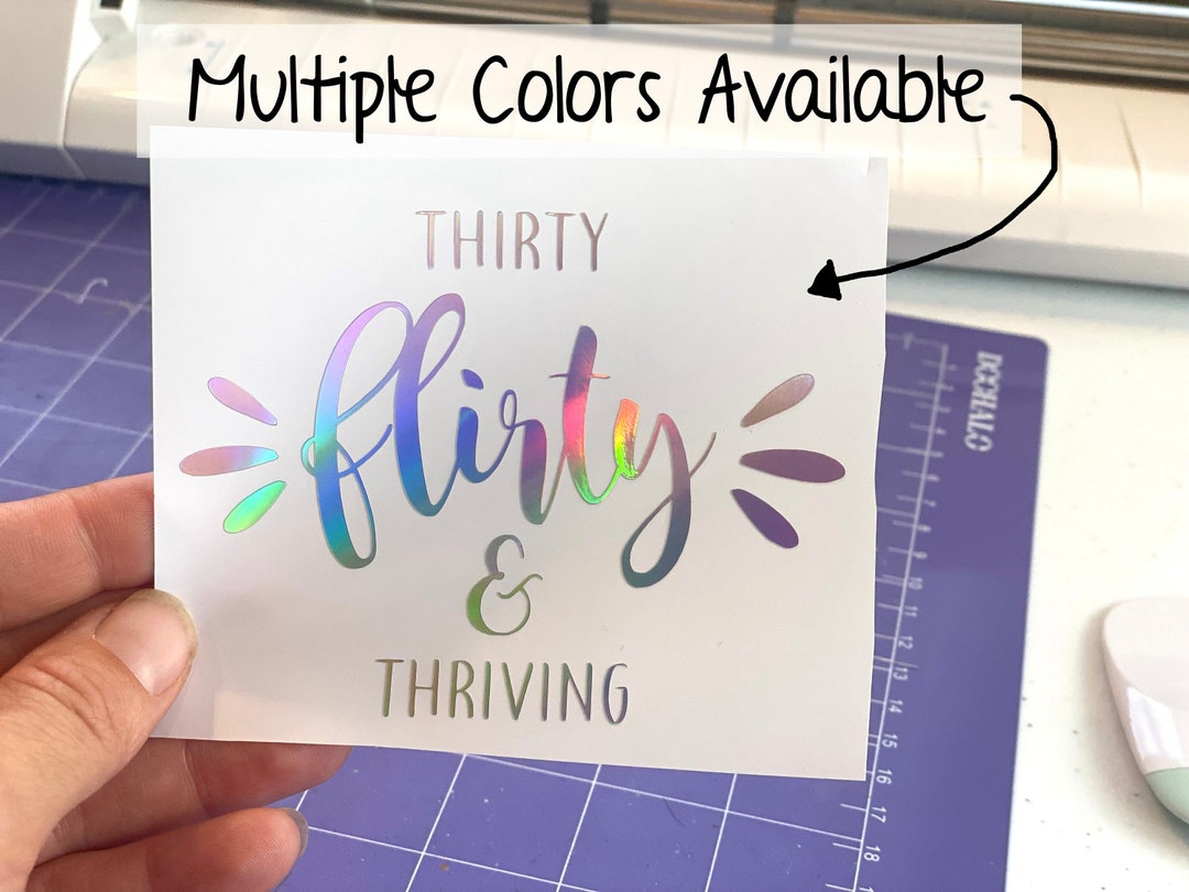 Thirty Flirty and Thriving Decal, Vinyl Name Decal, 30th Birthday Gift ...