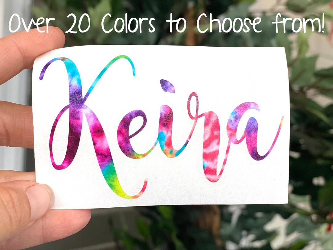 Tie Dye Name Decal, Vinyl Name Decals, Name Stickers, Name Labels ...