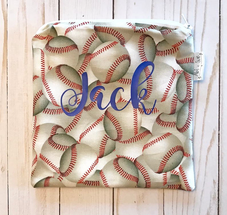 12 Baseball Bags Reusable Snack Bags Set Baseball Team | Etsy
