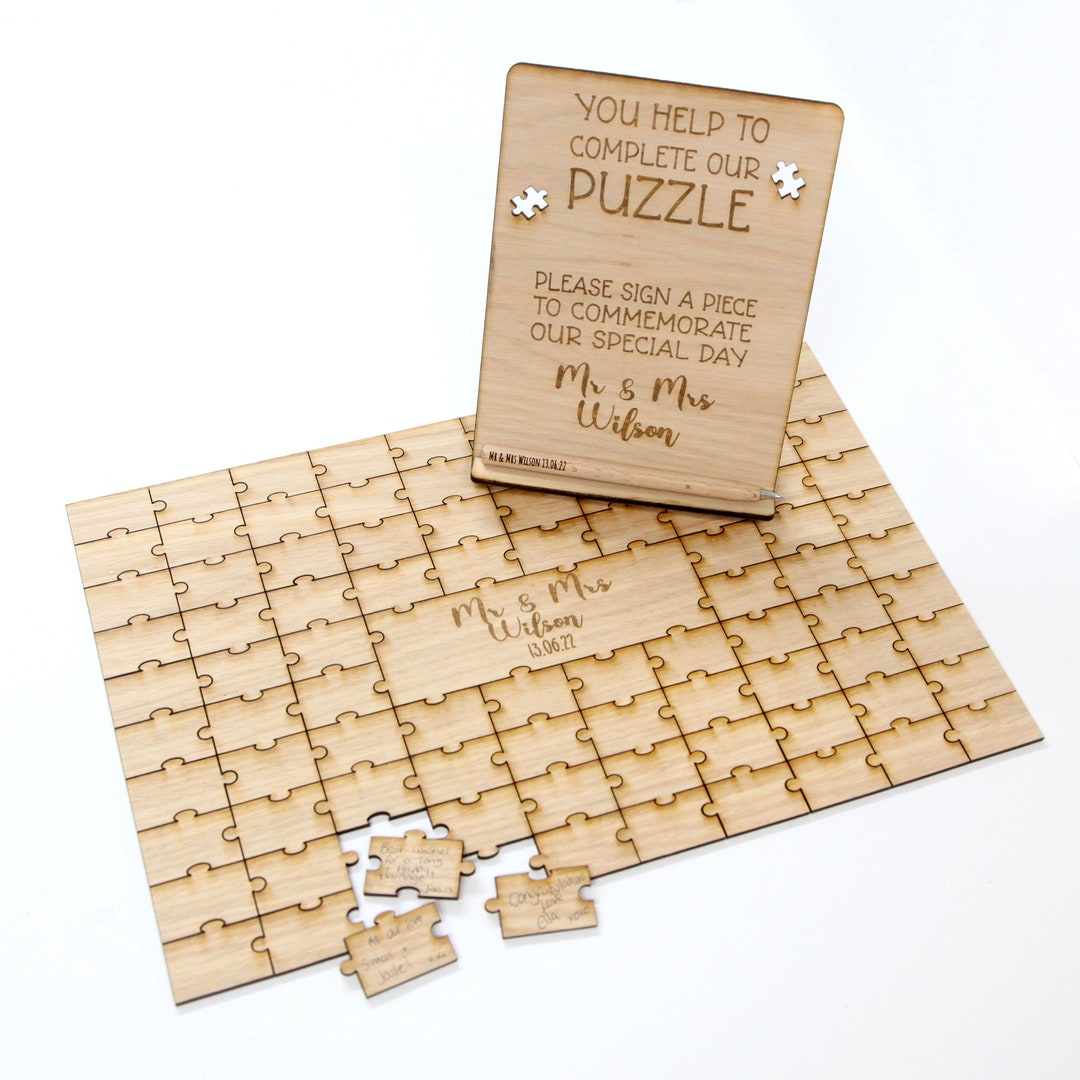 Personalised Puzzle Guestbook, Wedding Unique Jigsaw Guest Book ...