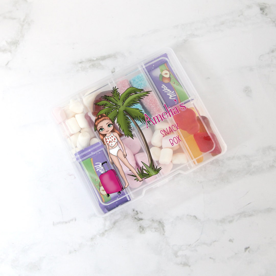 Personalised Travel Snack Box, Treat Box, Lunch, Snackle Box, Holiday ...
