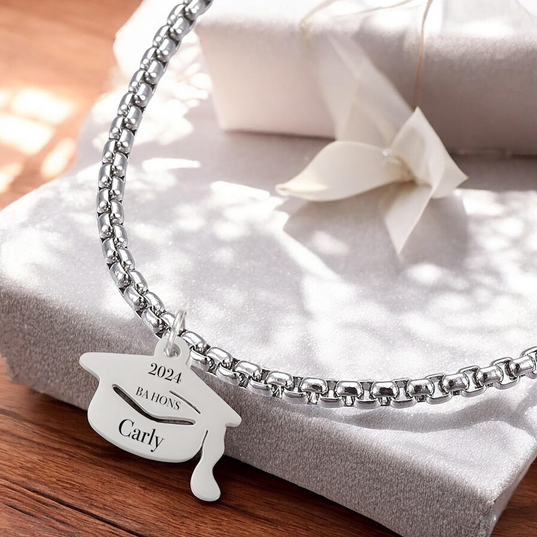 Personalised Engraved Graduation Bracelet Bangle, Your Name, Your Text ...