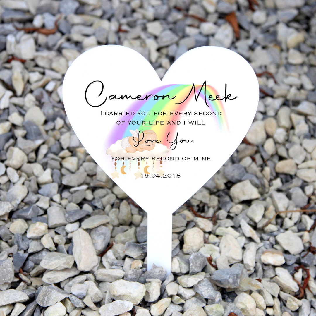 Personalised Angel Baby Rainbow Grave Stake Marker Headstone Memorial ...