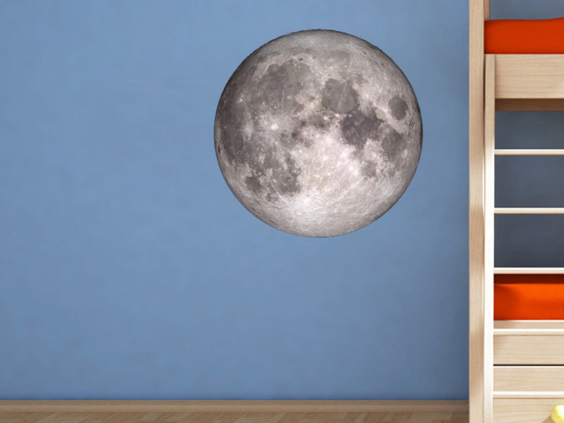 Full Moon Wall Sticker Space Wall Decal Room Decor Nursery | Etsy
