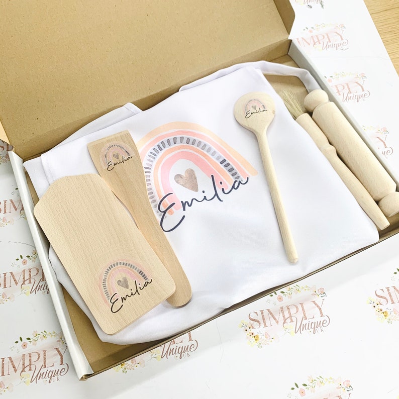 Personalised Kids Baking Set Children's Kit Apron Bag | Etsy