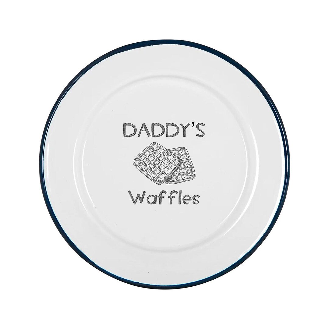 Personalised Engraved Plate, Enamel, Waffles Housewarming, Breakfast ...