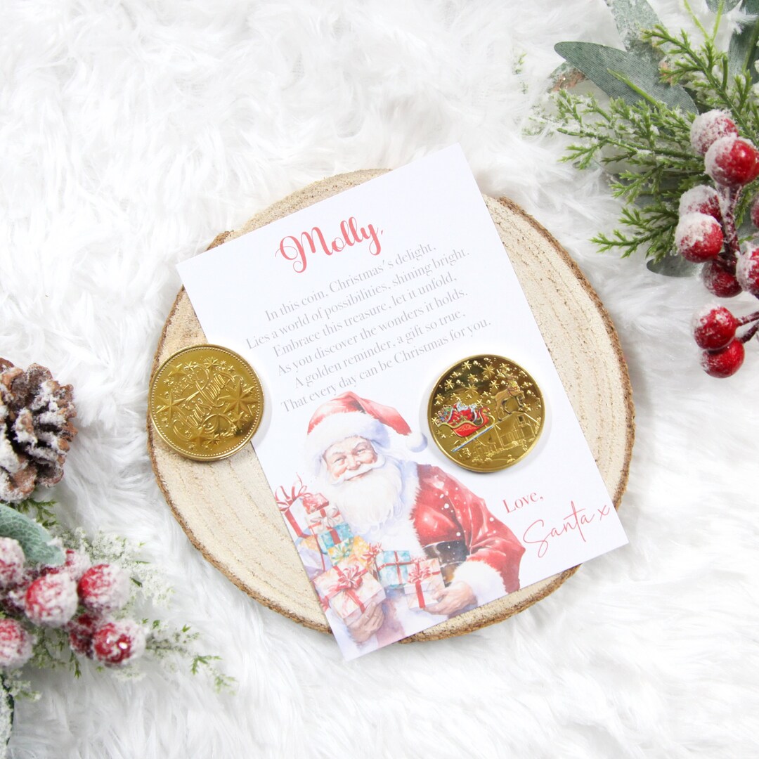 Personalised Santa Wishing Coin, Santa’s Good List, Trophy, Santa ...