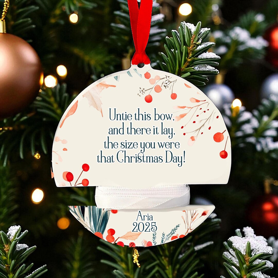 Personalised Ribbon Height Christmas Tree Decoration, Ornament, Child ...