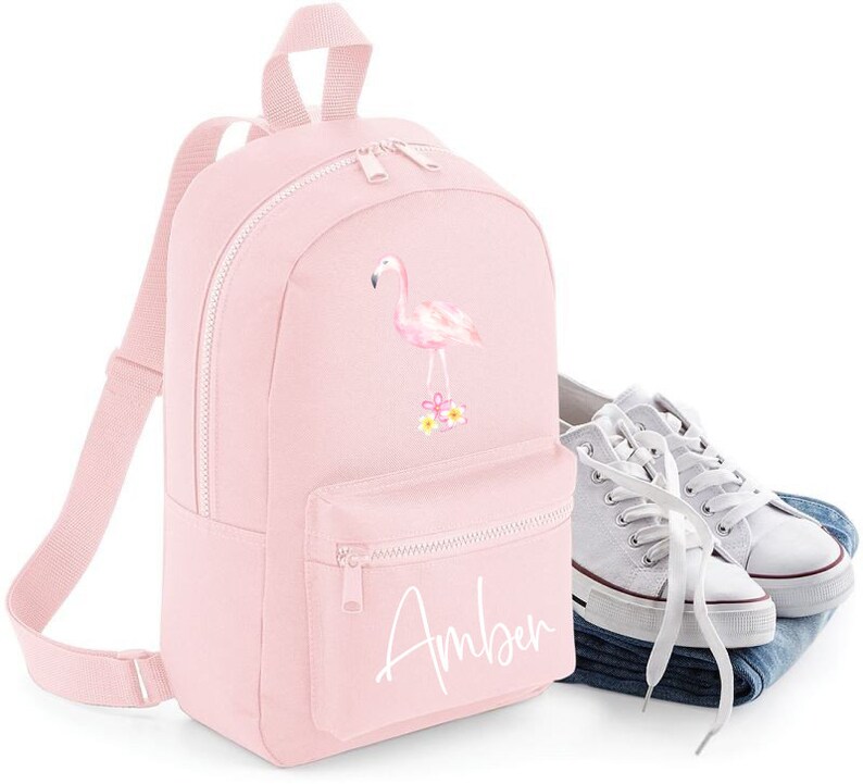 Personalised Flamingo Backpack Rucksack Bag, Your Name, Girls Gift ...