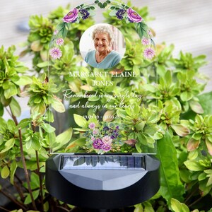 Personalised Solar Power Grave Stake Marker Headstone Memorial Plaque ...