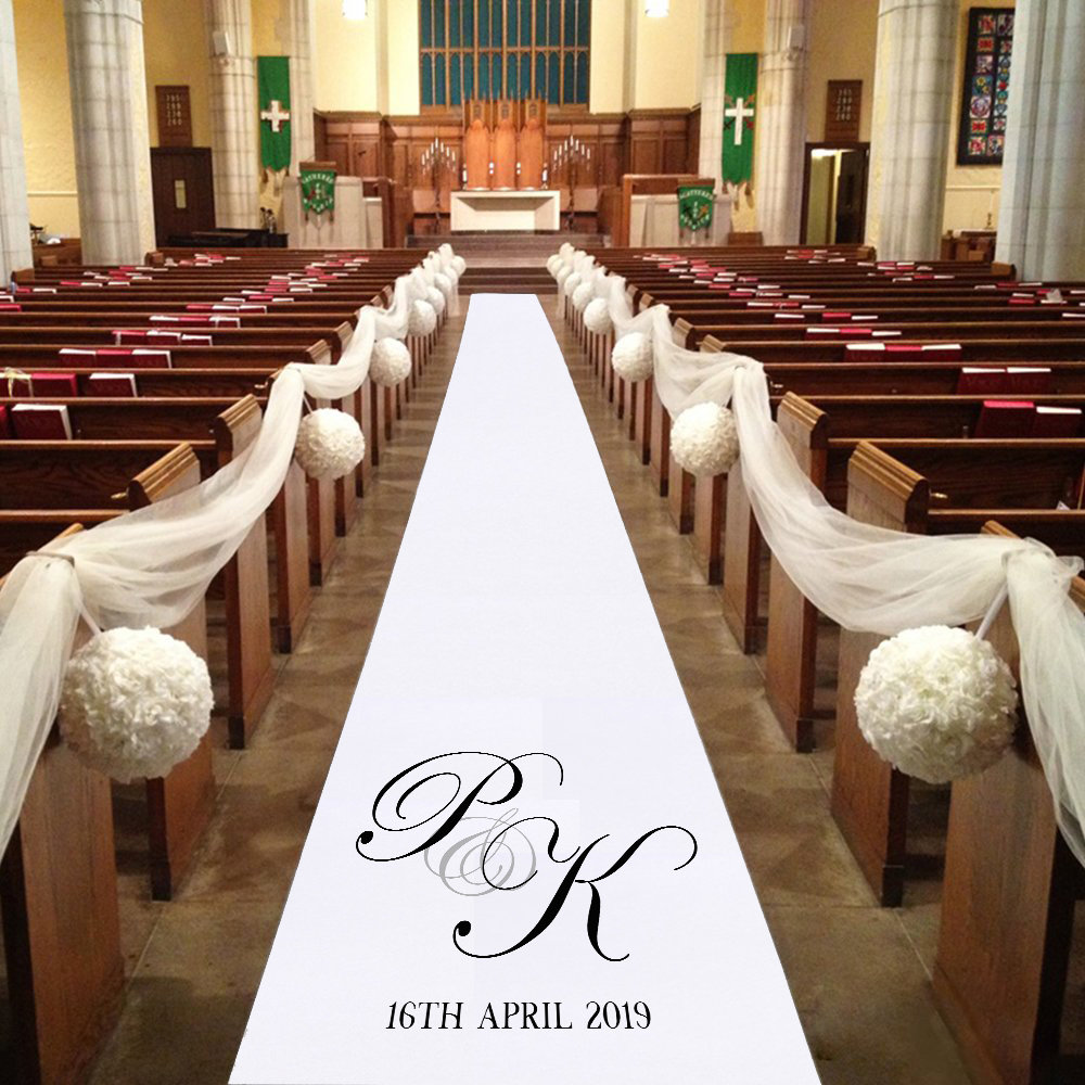 Personalised Wedding Aisle Runner Decoration, Your Name and Date, Vinyl ...