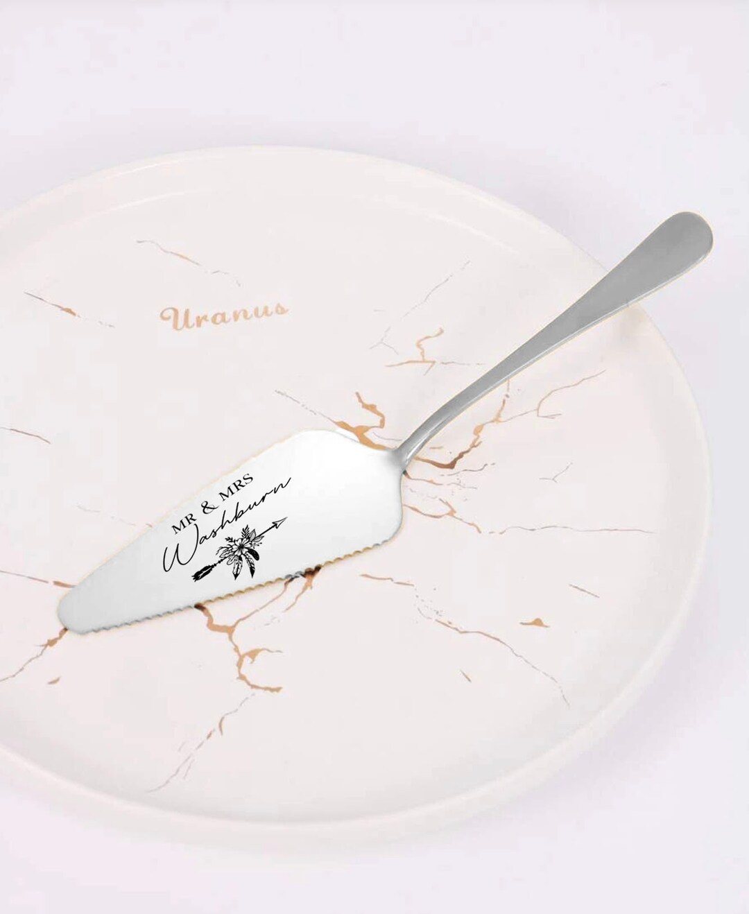 Personalised Engraved Wedding Cake Server Bride Groom Wedding ...