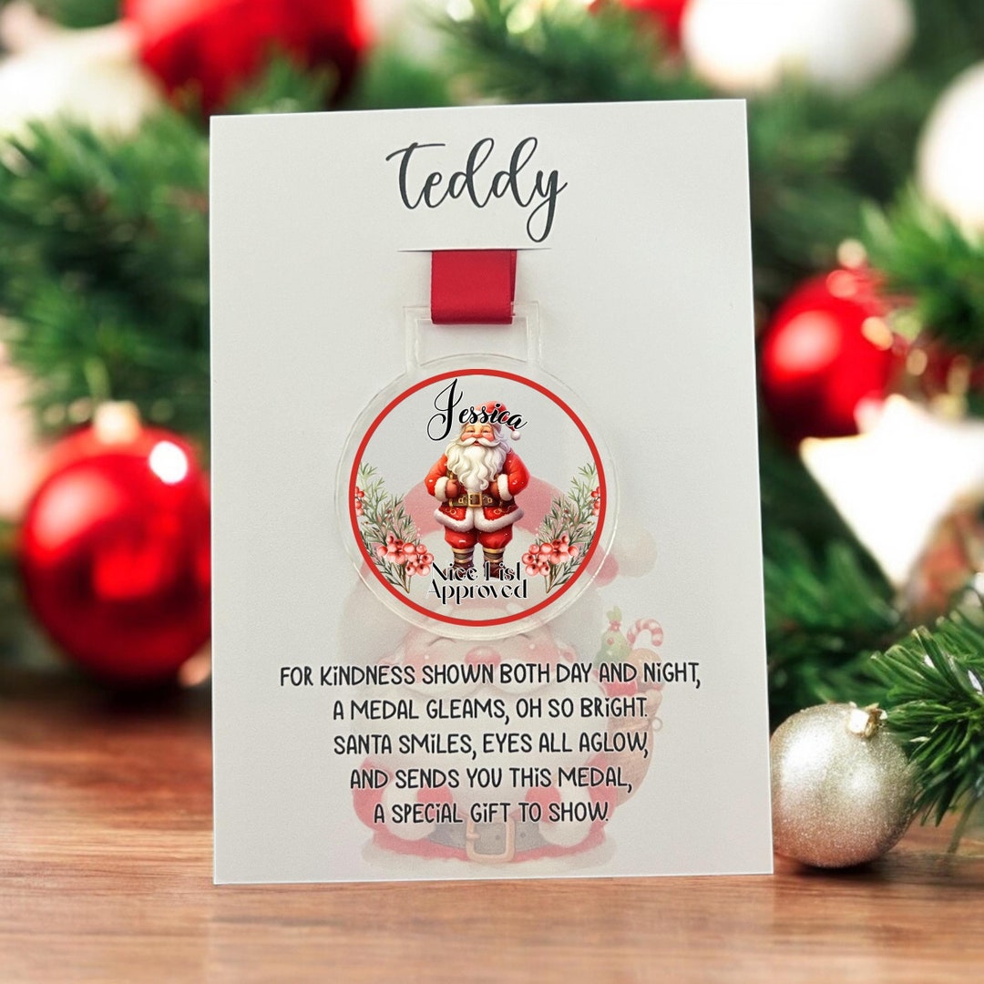 Personalised Nice List Medal, Santa’s Good List, Tree Decoration ...