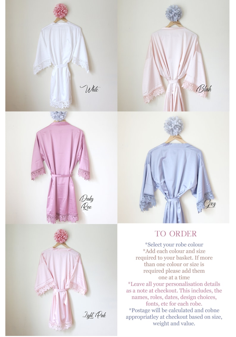Personalised Lace Bridal Party Wedding Satin Silk Robe Sage - Etsy
