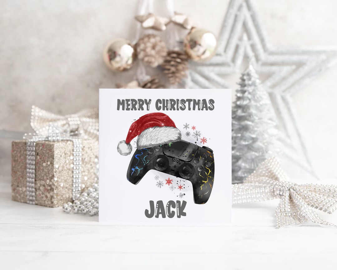 Personalised Gaming Christmas Card, Merry Christmas, Santa, Funny, for ...