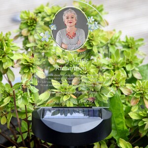 Personalised Solar Power Grave Stake Marker Headstone Memorial Plaque ...