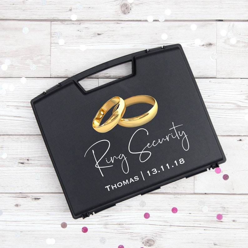 Personalised Ring Security Ring Bearer Wedding Ring Box Case Briefcase ...