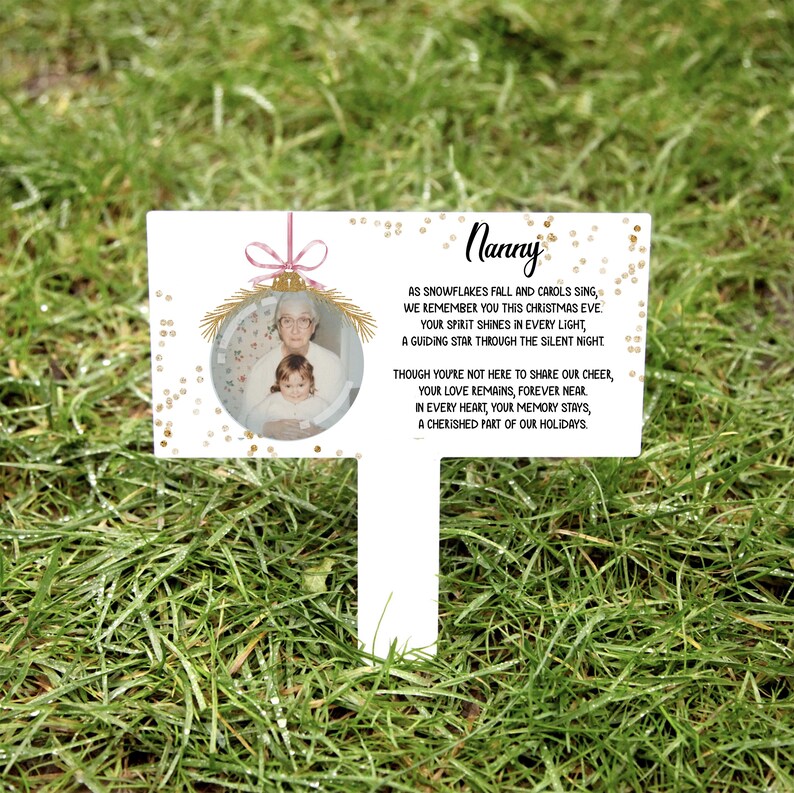 Personalised Christmas Grave Stake Marker Headstone Memorial Plaque ...