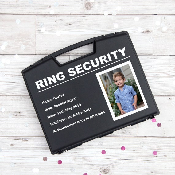 Personalised Ring Security Ring Bearer Wedding Ring Box Case | Etsy