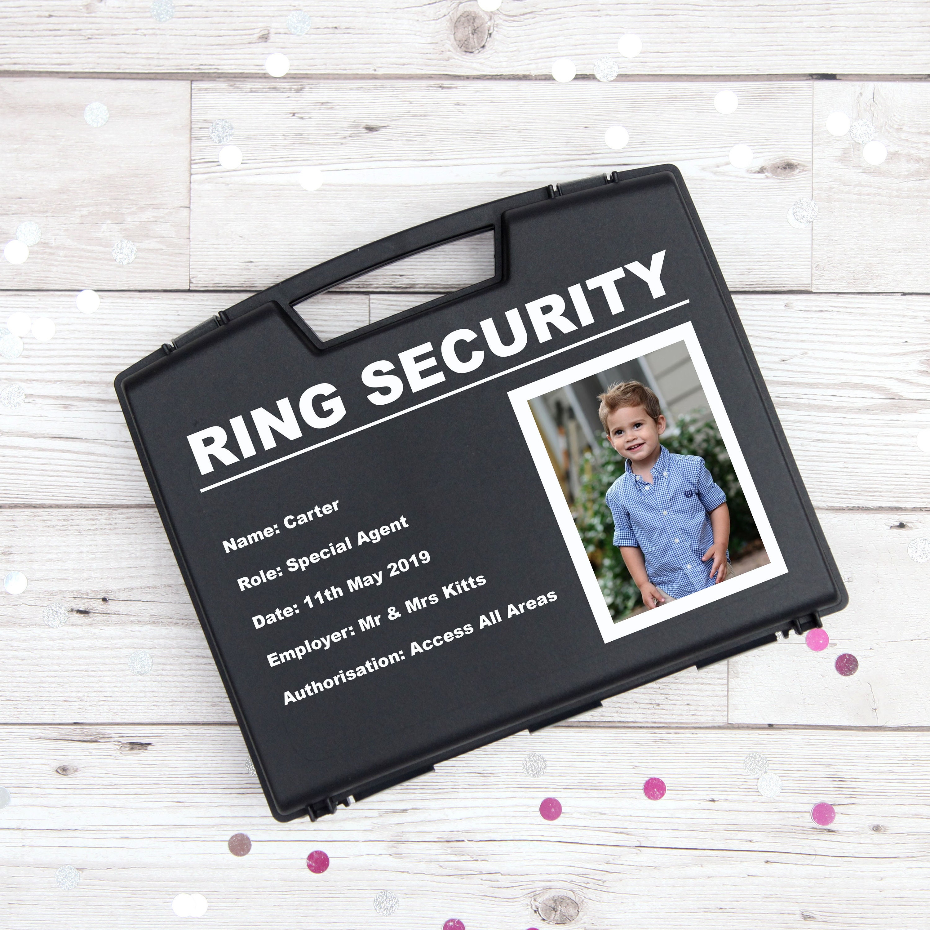 Personalised Ring Security Ring Bearer Wedding Ring Box Case | Etsy