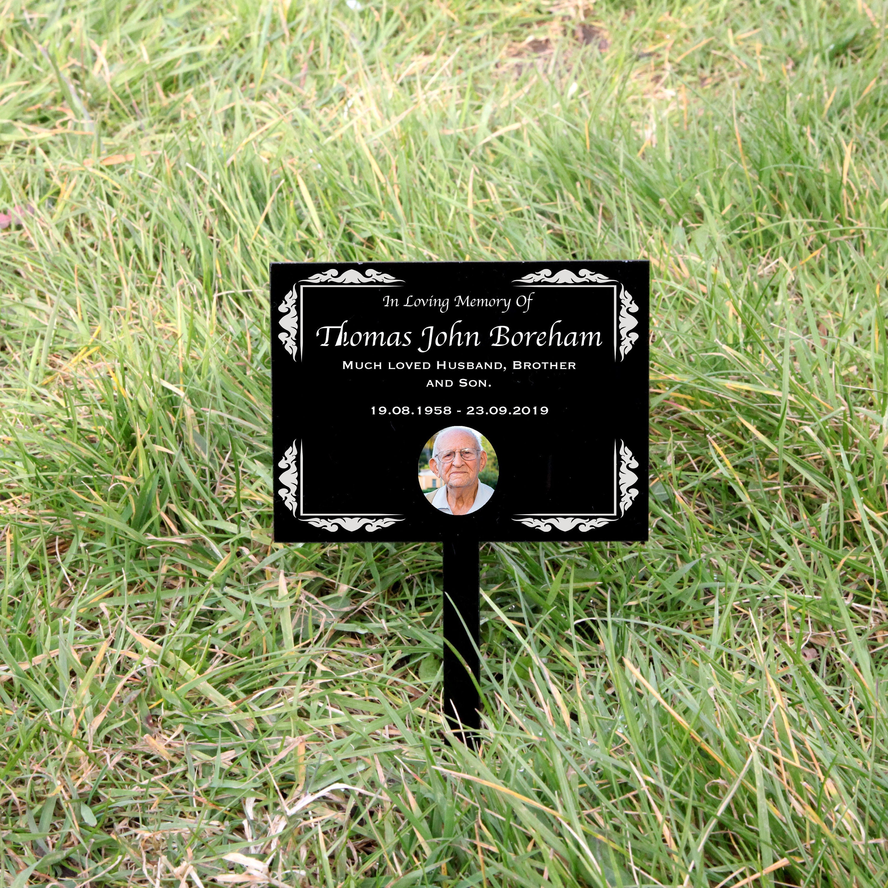 Memorial Grave Stake With Photo - Etsy