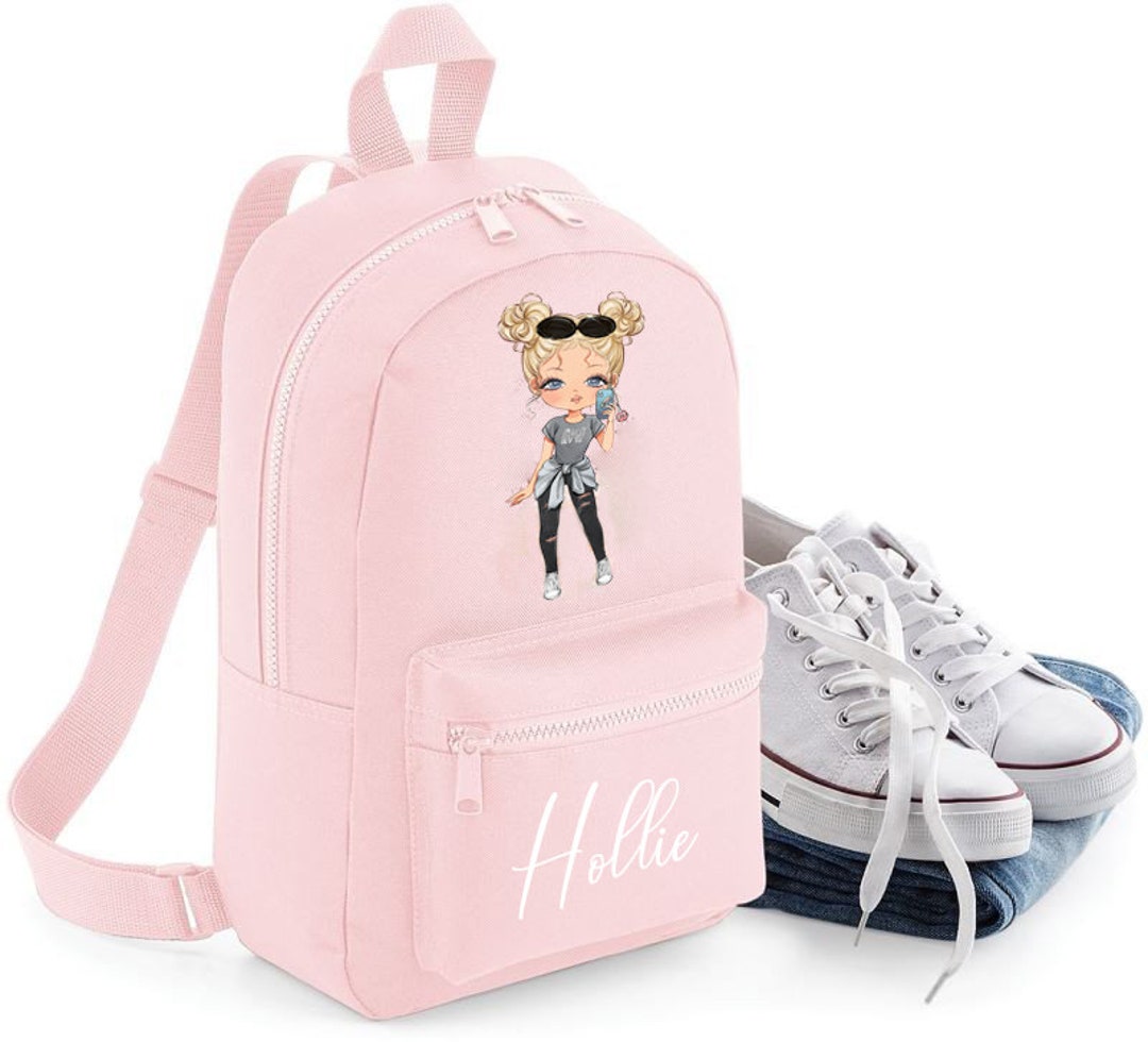 Personalised Character Girl Backpack Rucksack Bag, Your Name, Girls ...