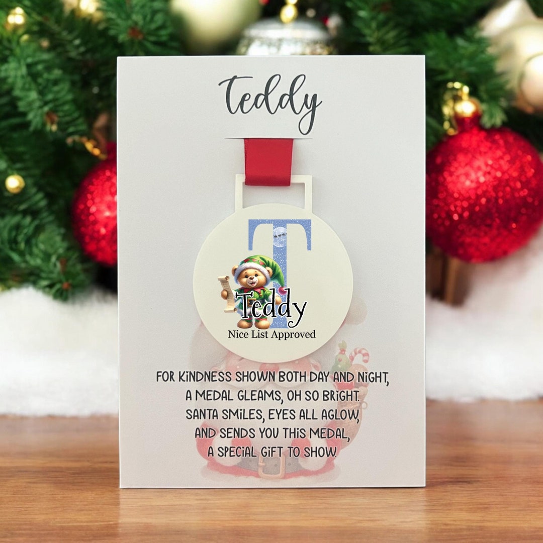 Personalised Nice List Medal, Santa’s Good List, Tree Decoration ...