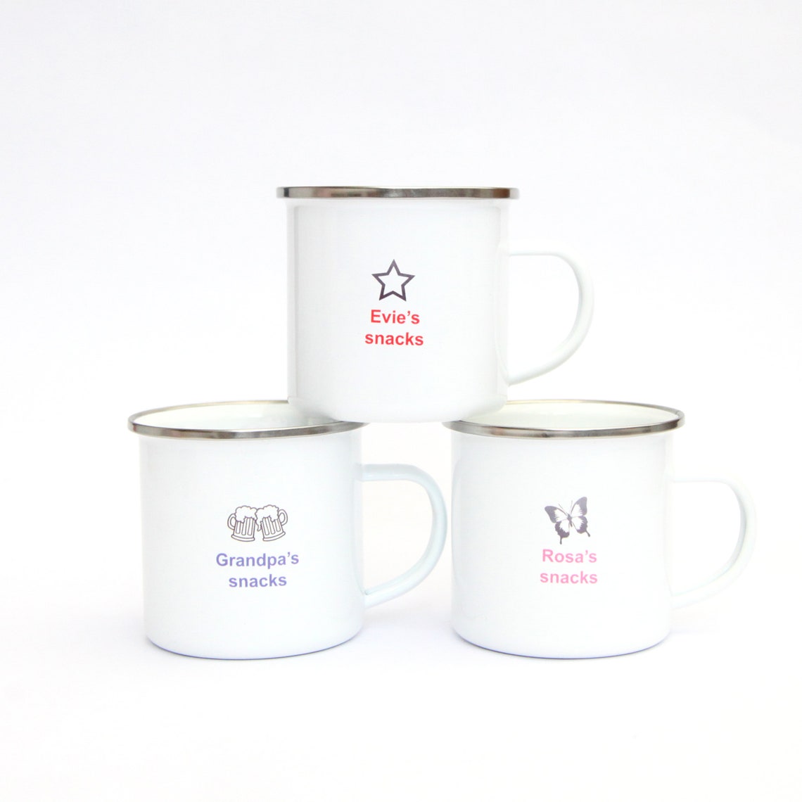 Personalised Enamel Snack Cup Bowl Pot Children's Mug - Etsy UK