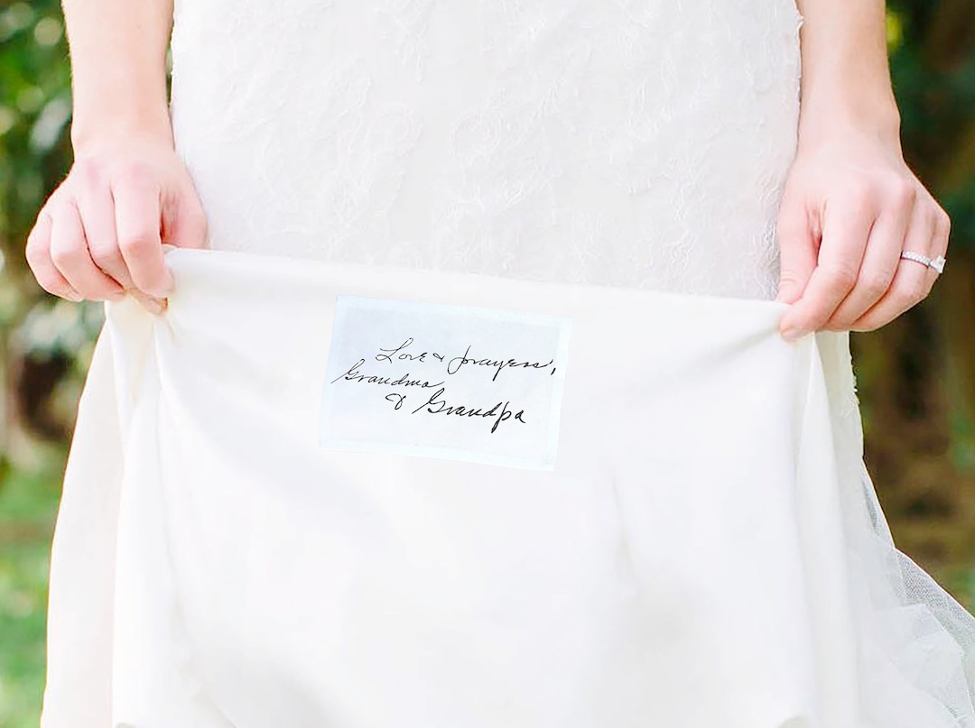 Personalised Handwriting Wedding Patch, Wedding Dress Sew in Iron On ...