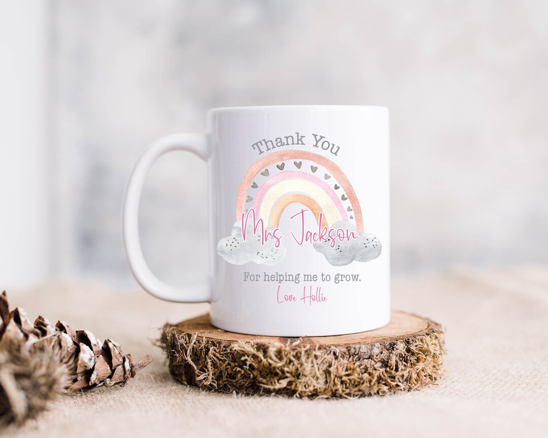 Taza personalizada de agradecimiento a la maestra, fin de año, escuela ...