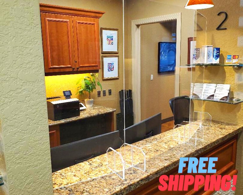 Acrylic Sneeze Guard / Cough Shield no Cutout for Countertop - Etsy