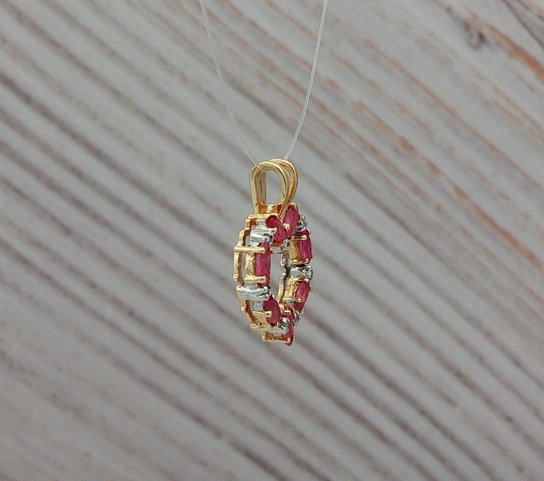 Ruby Heart Pendant in 14k Yellow Gold - Etsy UK