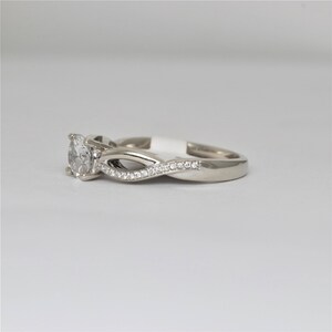 Twisted Solitaire Diamond Engagement Ring- 14k White Gold - Etsy