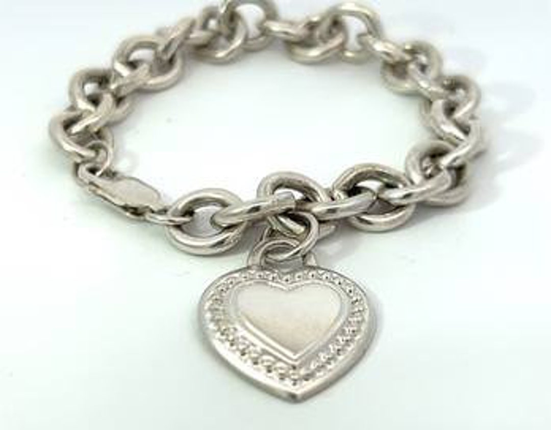 Heart Charm Bracelet in Sterling Silver - Etsy