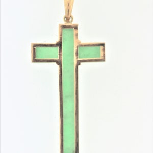 Jade Cross Pendant in 18K Yellow Gold - Etsy