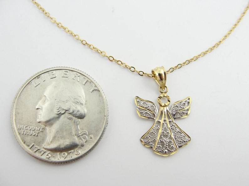 Flying Angel Filigree Pendant 10k Yellow Gold - Etsy