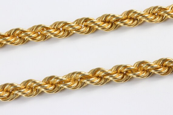 14K Yellow Gold Men's Solid Rope Chain Twist Necklace… - Gem