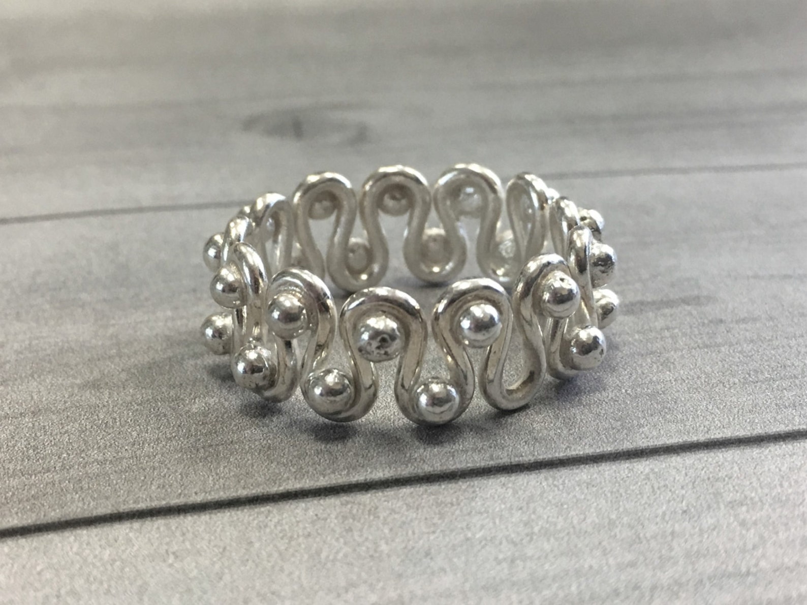 Wavy Lines Ring in Sterling Silver - Etsy
