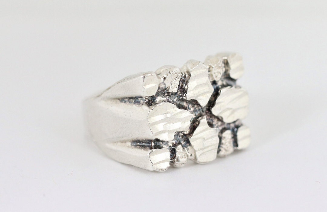 Nugget Ring in Sterling Silver - Etsy