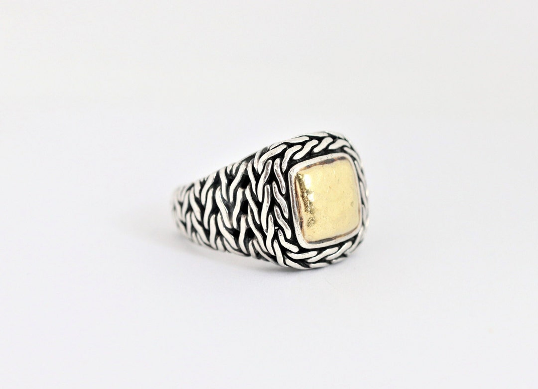 Vintage John Hardy Ring in Sterling Silver & 22K Yellow Gold - Etsy