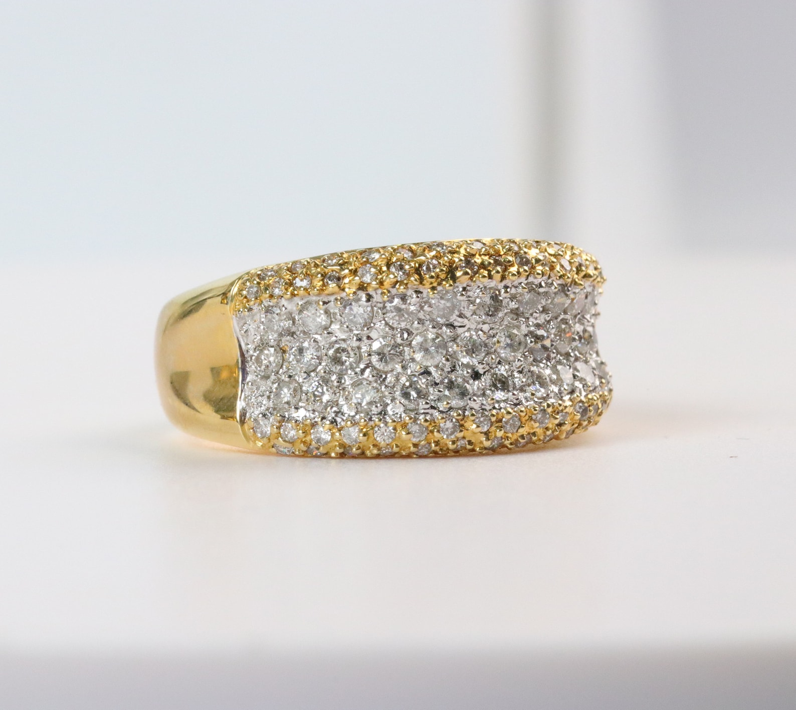 Diamond Encrusted Wedding Band- 14k Yellow Gold - Etsy