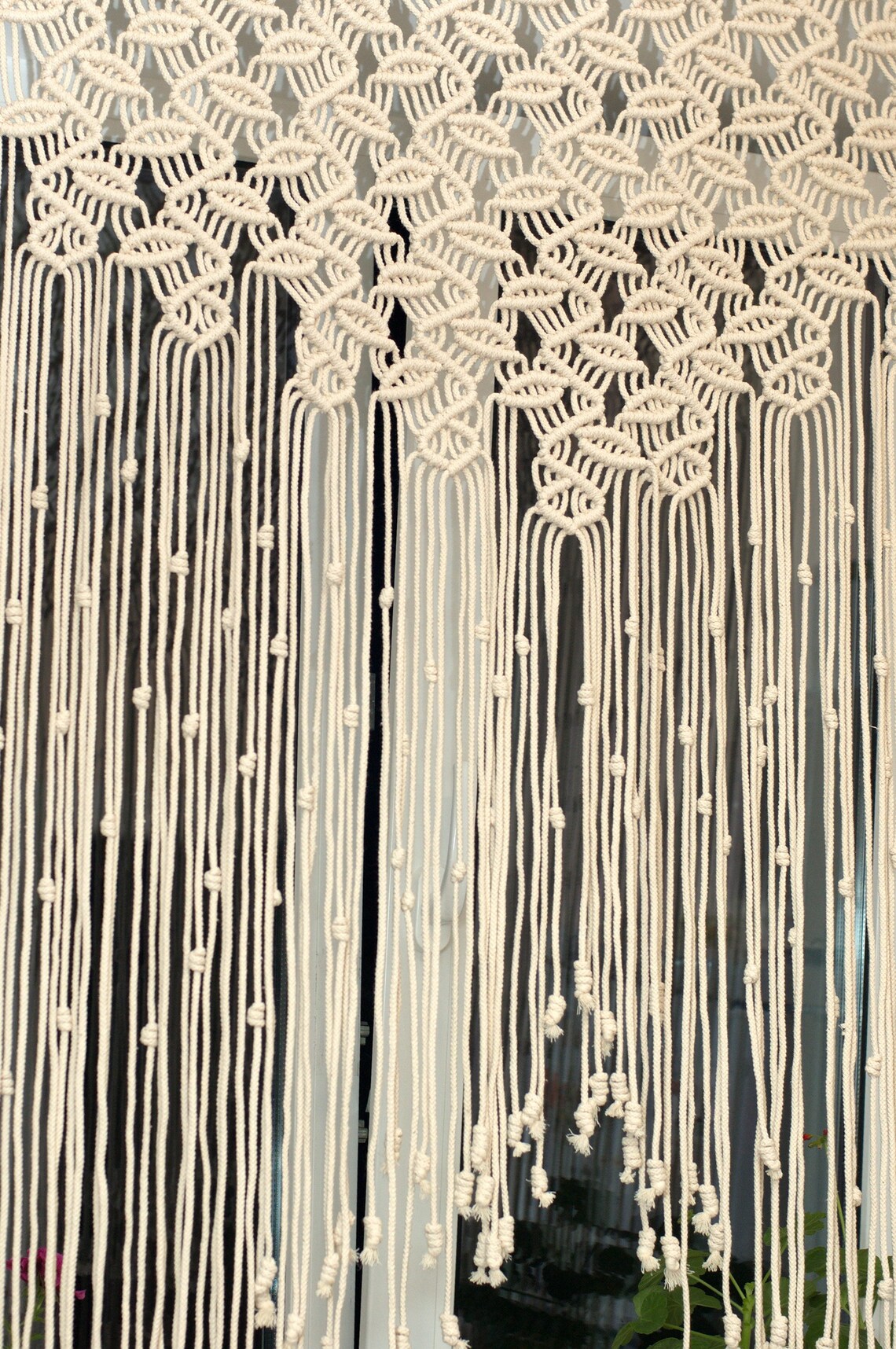 Macrame rideau Accueil Decor Macrame rideau art Macrame | Etsy