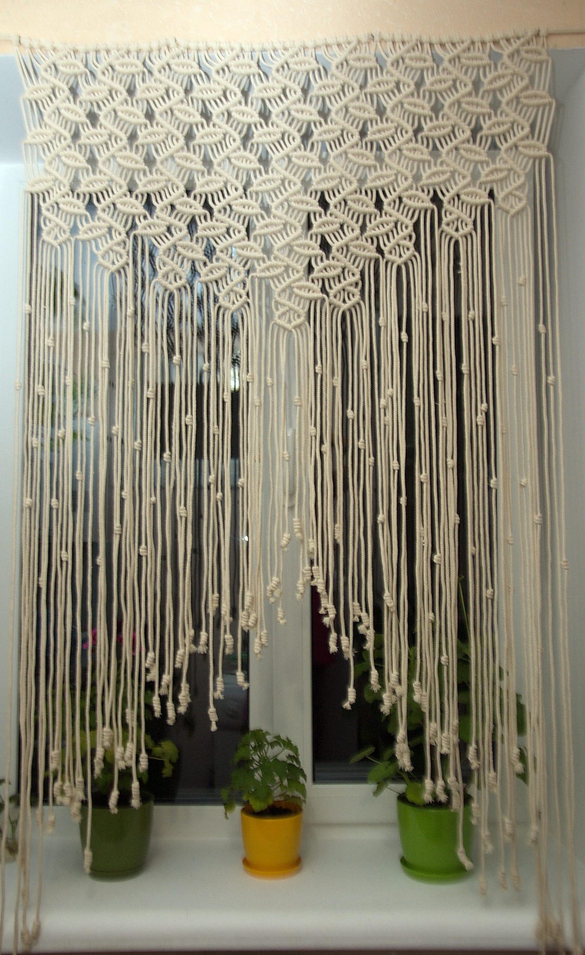 Macrame rideau Accueil Decor Macrame rideau art Macrame | Etsy