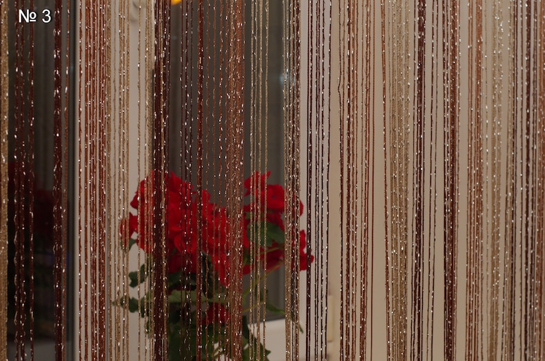 Thread Curtains. Curtain With Lurex 3mx2.8m. Door Curtain. - Etsy