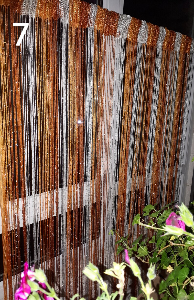 Thread Curtains. Curtain With Lurex 3mx2.8m. Door Curtain. - Etsy